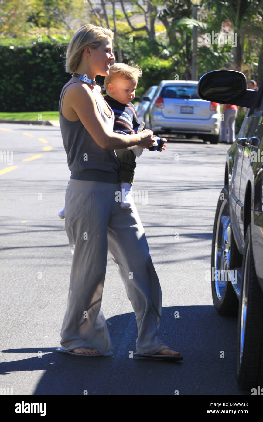 Ali Larter is seen with her son Theodore Hayes MacArthur while out and ...
