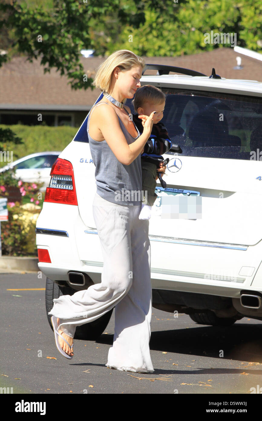 Ali Larter is seen with her son Theodore Hayes MacArthur while out and ...