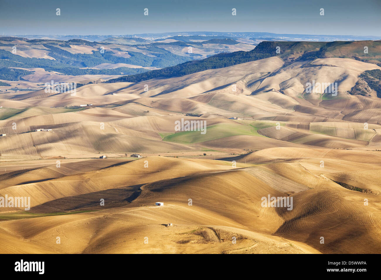 Aerial view of dry rural landscape Stock Photo - Alamy