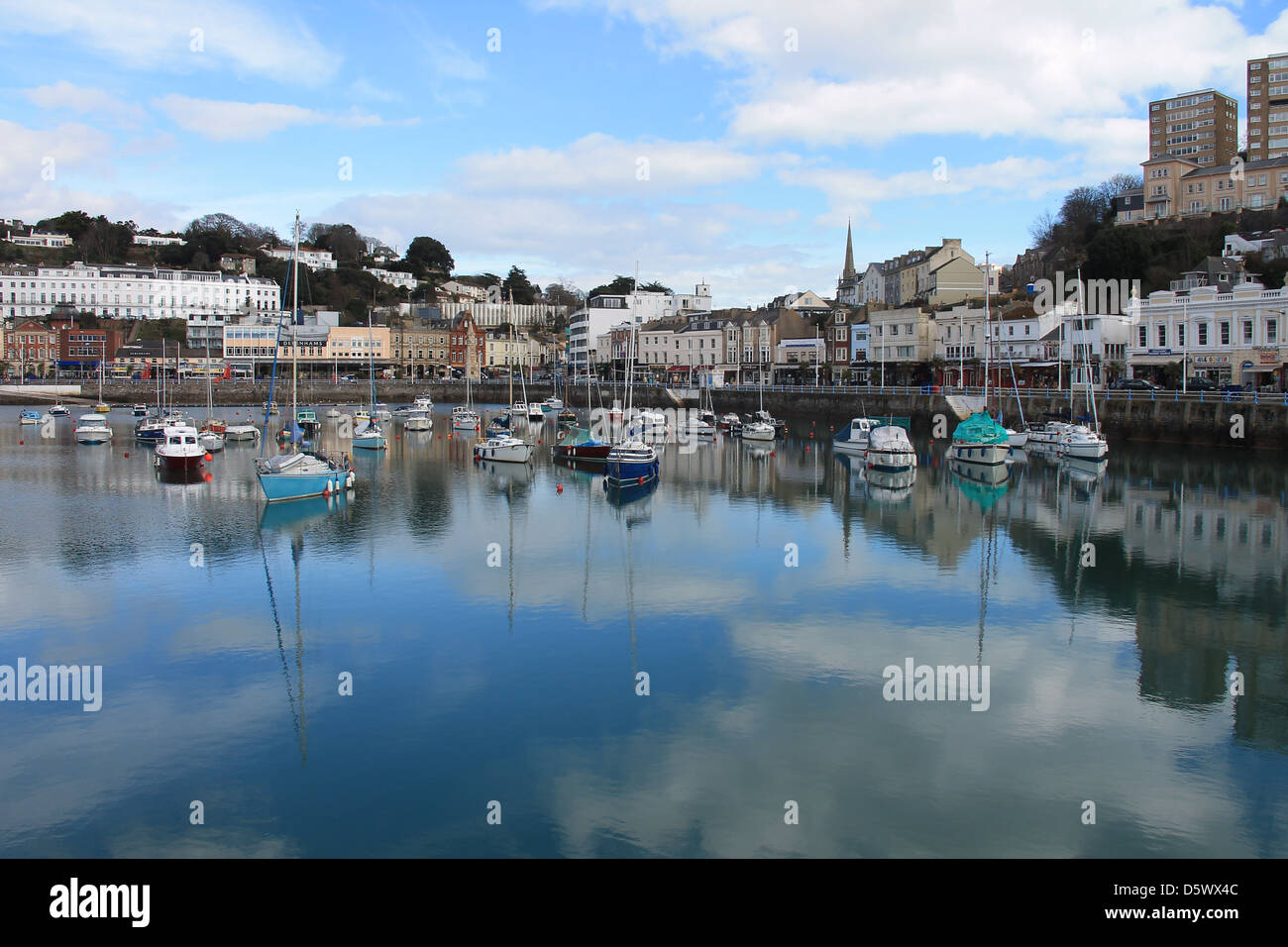 Torquay harbour reflected Stock Photo - Alamy