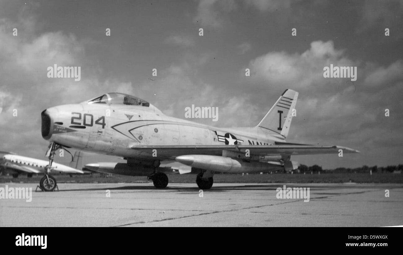North american fj 3 fury Black and White Stock Photos & Images - Alamy