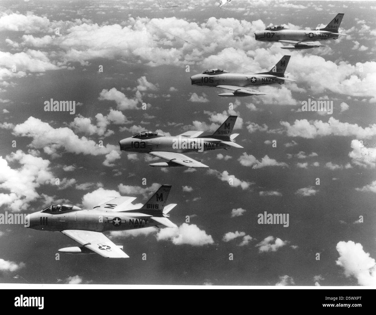 North American FJ-3 (F-1C) "Furys" of VF-24 from the USS SHANGRI-LA ...