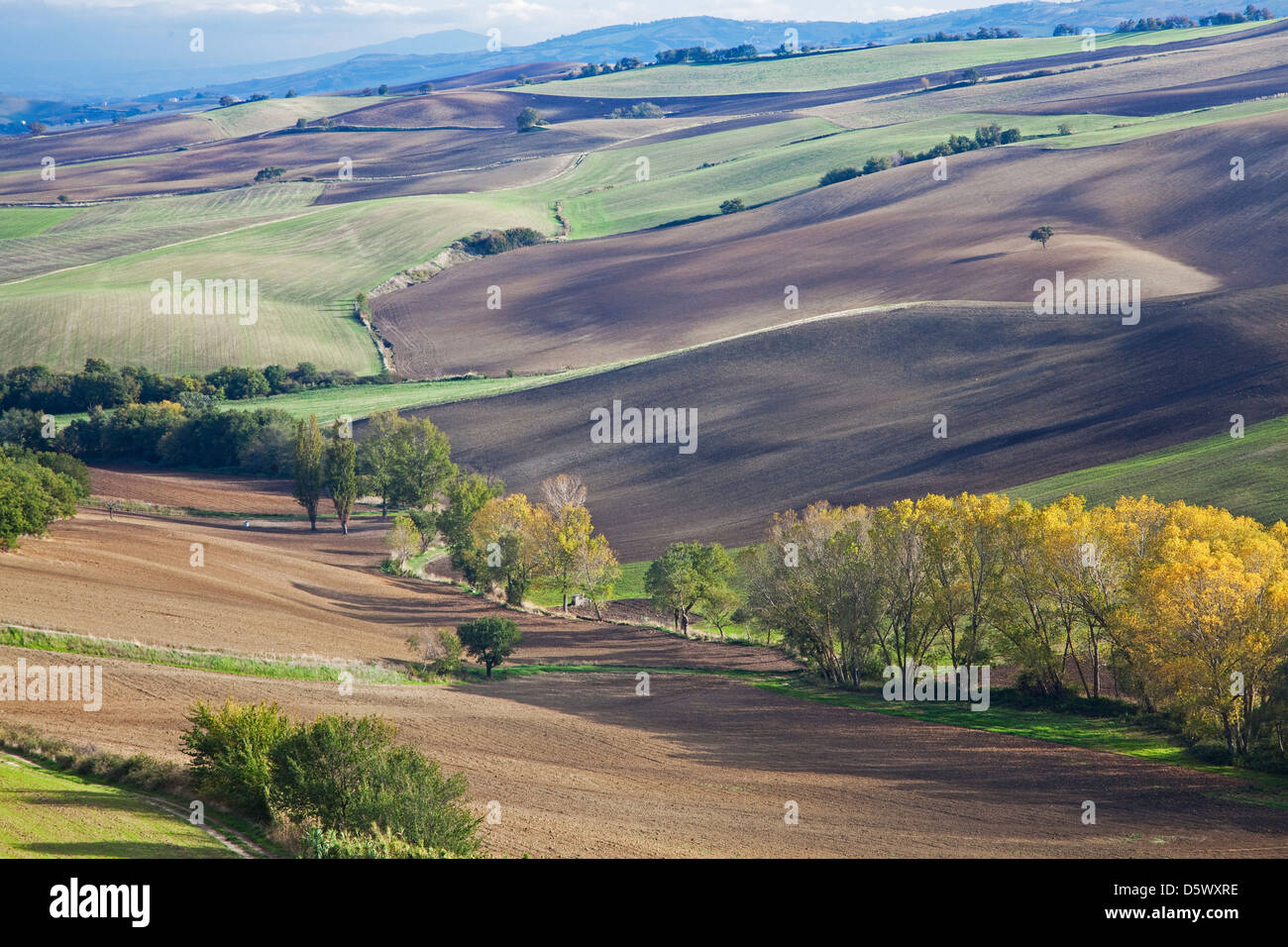 Aerial view of fields in rural landscape Stock Photo - Alamy