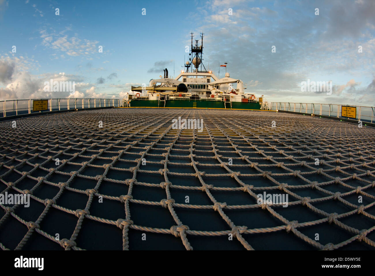Helicopter landing deck of the seismic vessel Veritas Vantage Stock ...