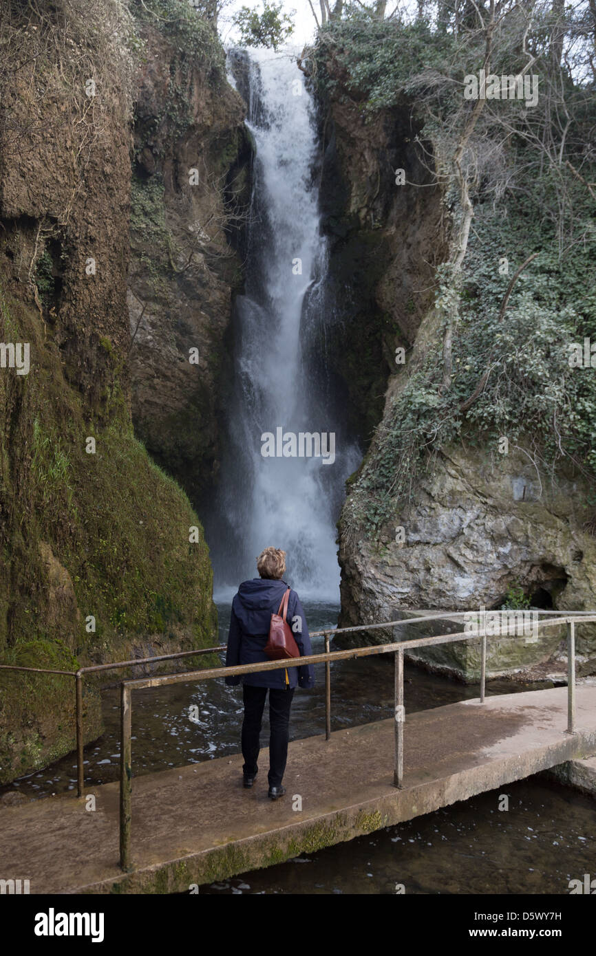 Dyserth waterfall beauty spot in north Wales Stock Photo - Alamy