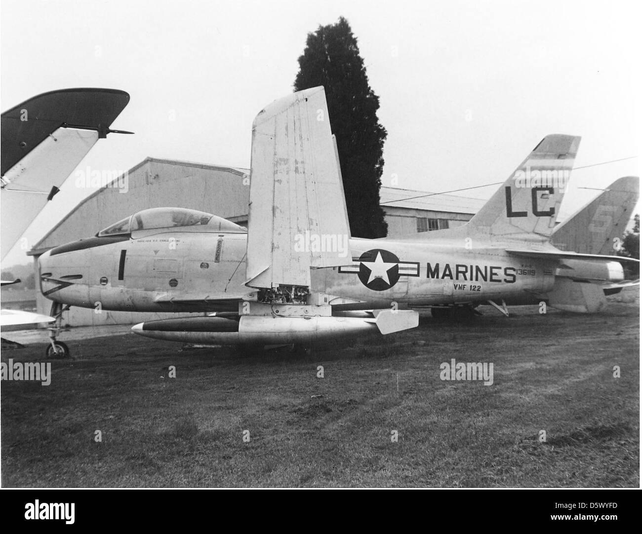 North American FJ-3 (F-1C) "Fury" of VMF-122 at USMCAS Quantico, VA ...