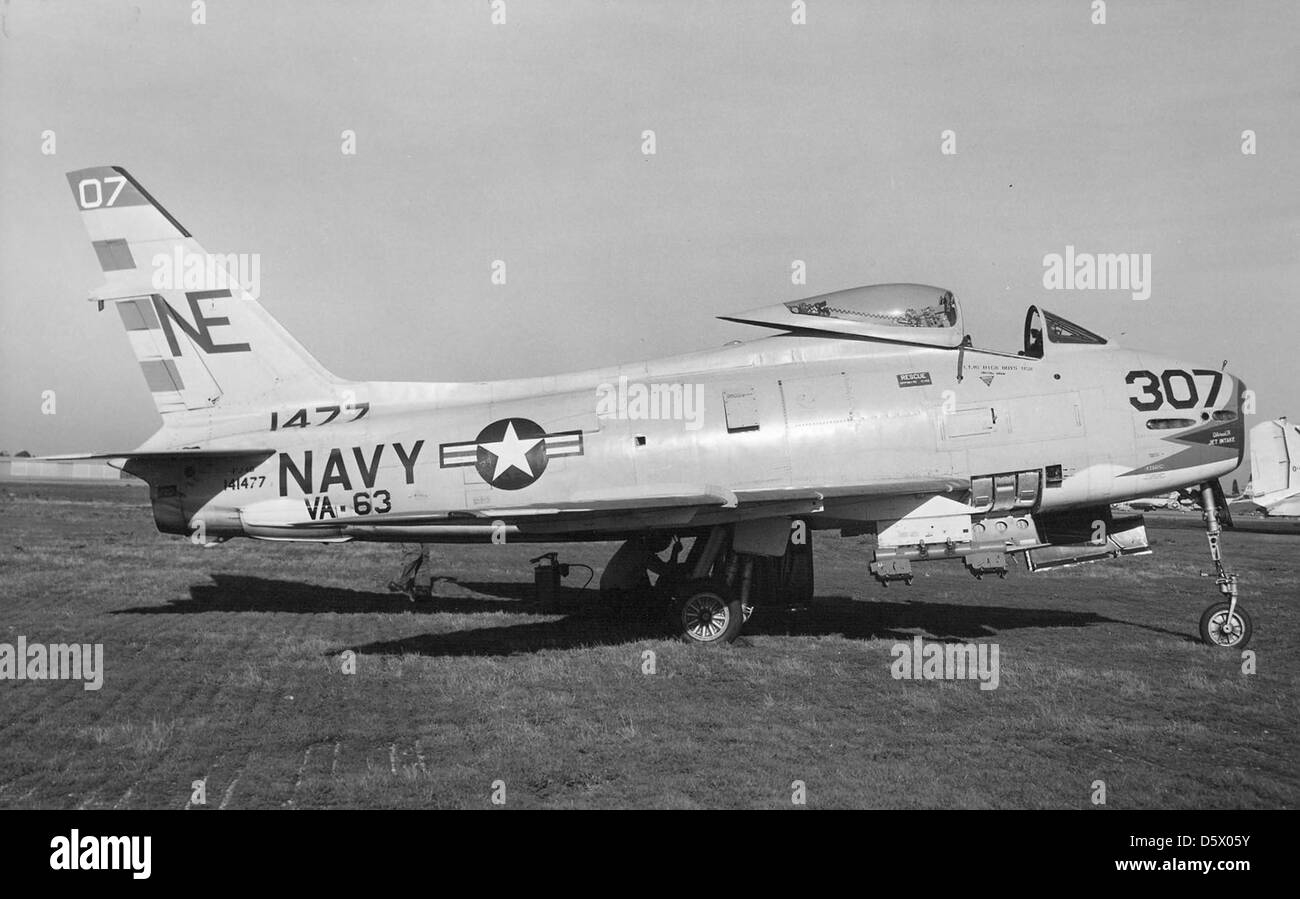 North American FJ-4B "Fury" of VF-63 at NAS Oakland, CA Stock Photo - Alamy