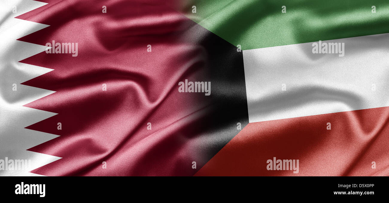 Kuwait qatar flag hi-res stock photography and images - Alamy