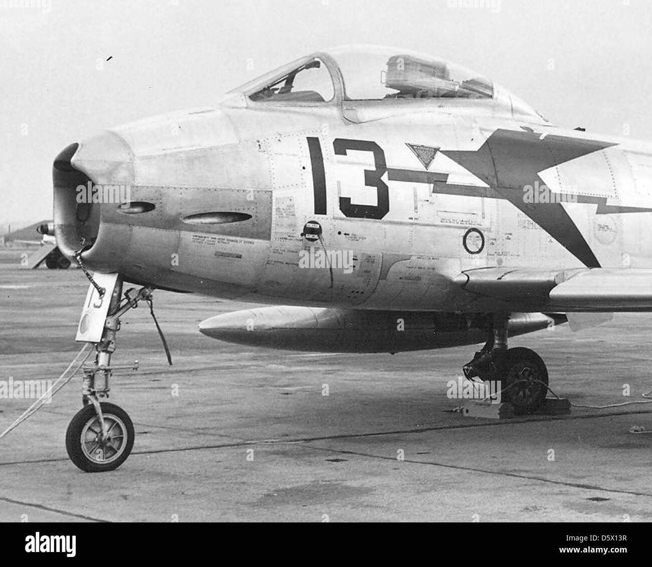 The North American FJ-4 Fury, F-1E variant, from VMF-334 of the U.S ...