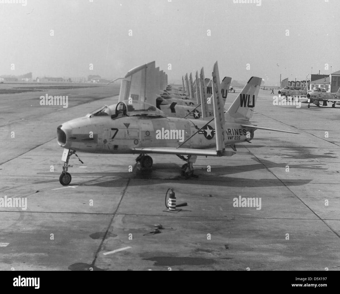 The North American FJ-2 Fury of the U.S. Marine Corps' VMF-235 squadron ...