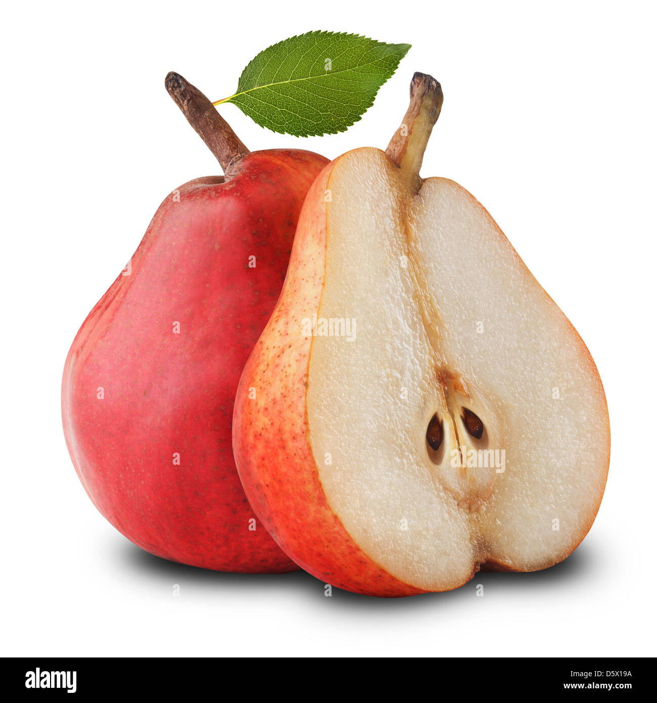 Ripe red pears isolated on white background. Clipping Path Stock Photo ...