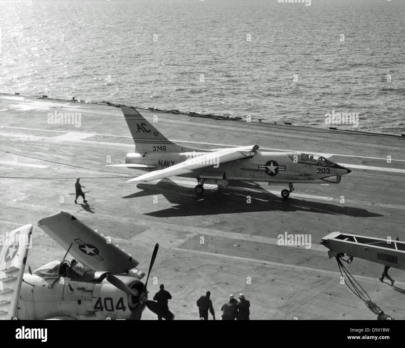 The Vought F8U-1 'Crusader' was a carrier-based fighter aircraft used ...