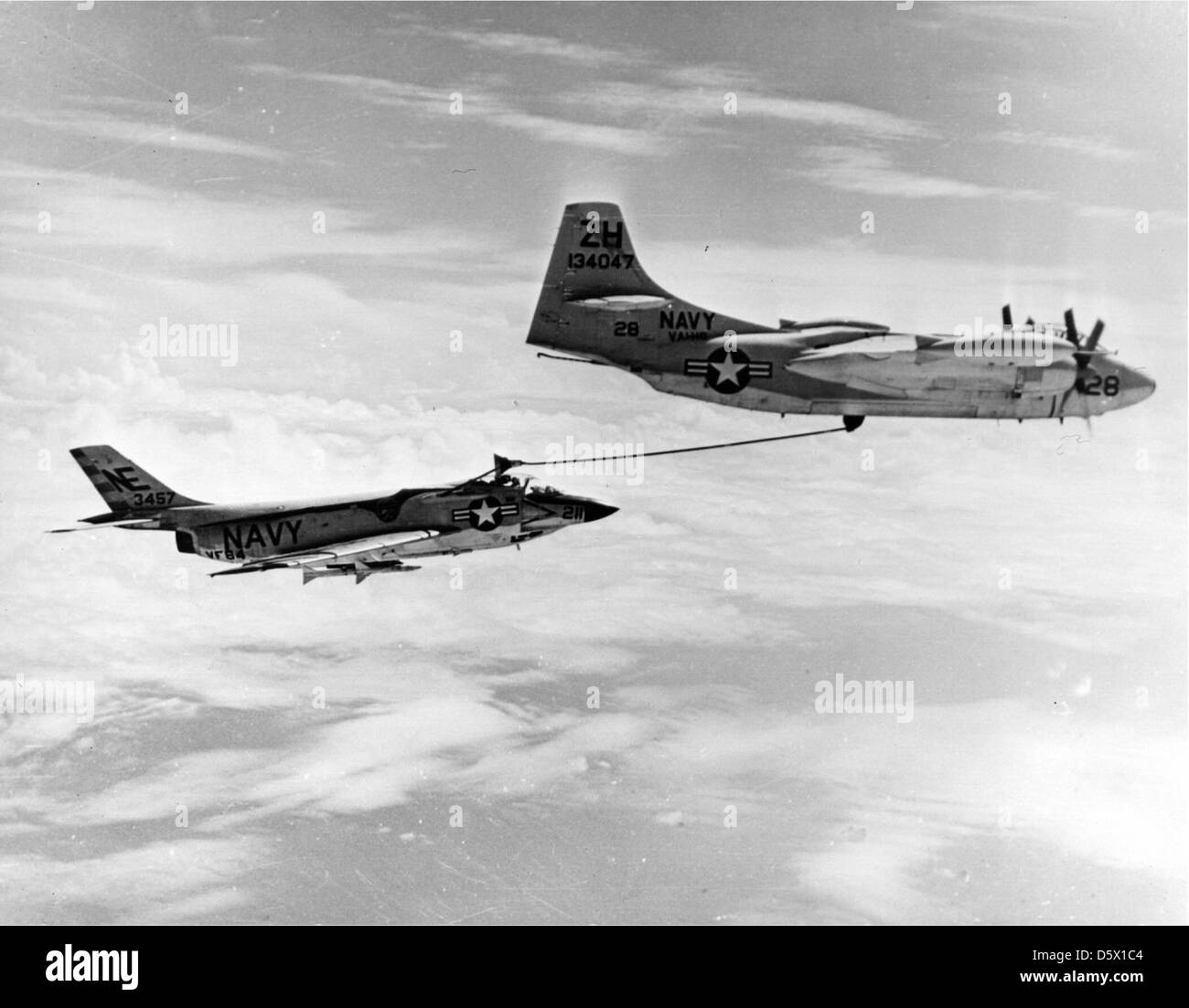 Mcdonnell F3h Demon Refueling From A North American Aj 2 Savage