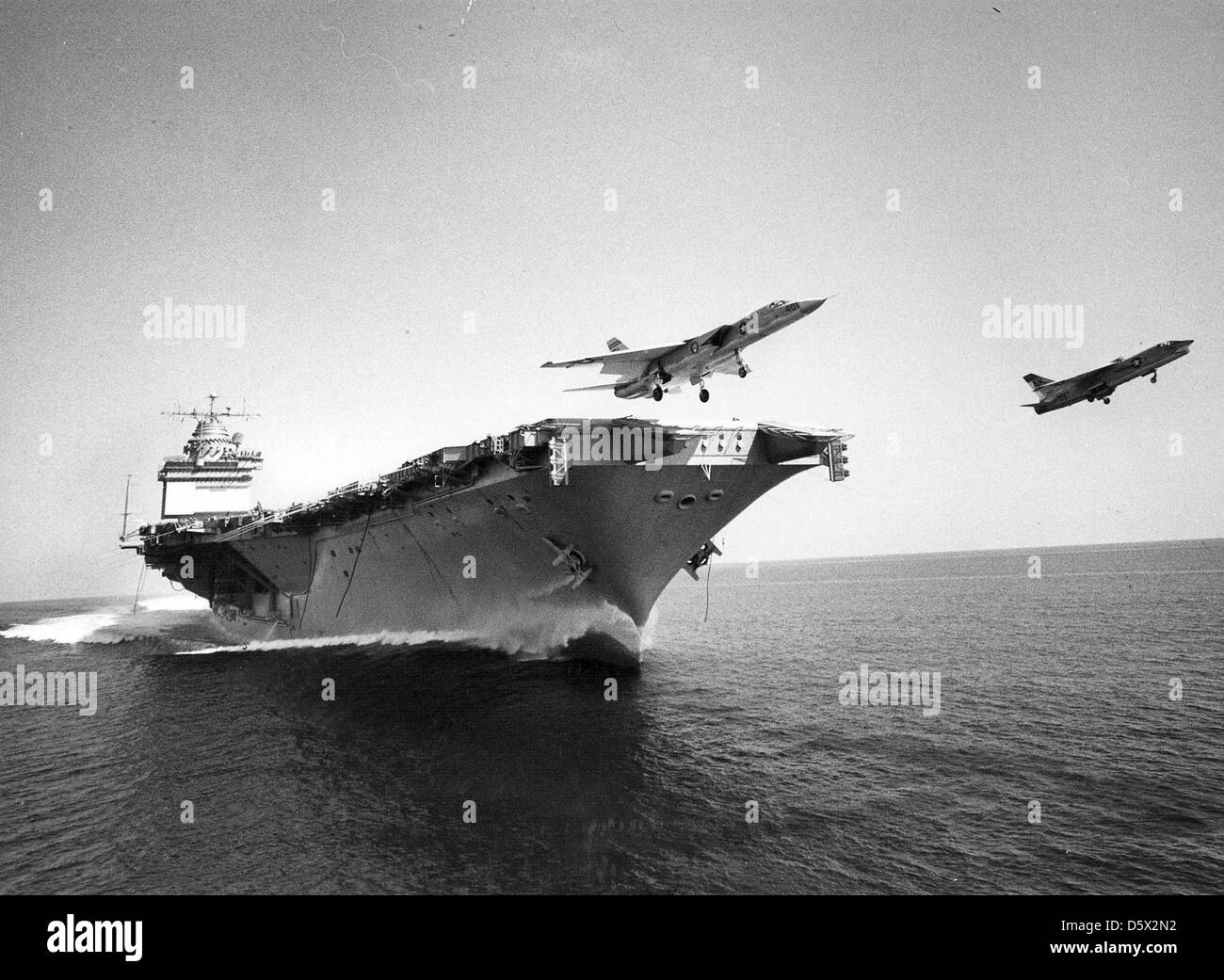 An F-8 "Crusader" and A3J "Vigilante", the latter a heavy attack ...