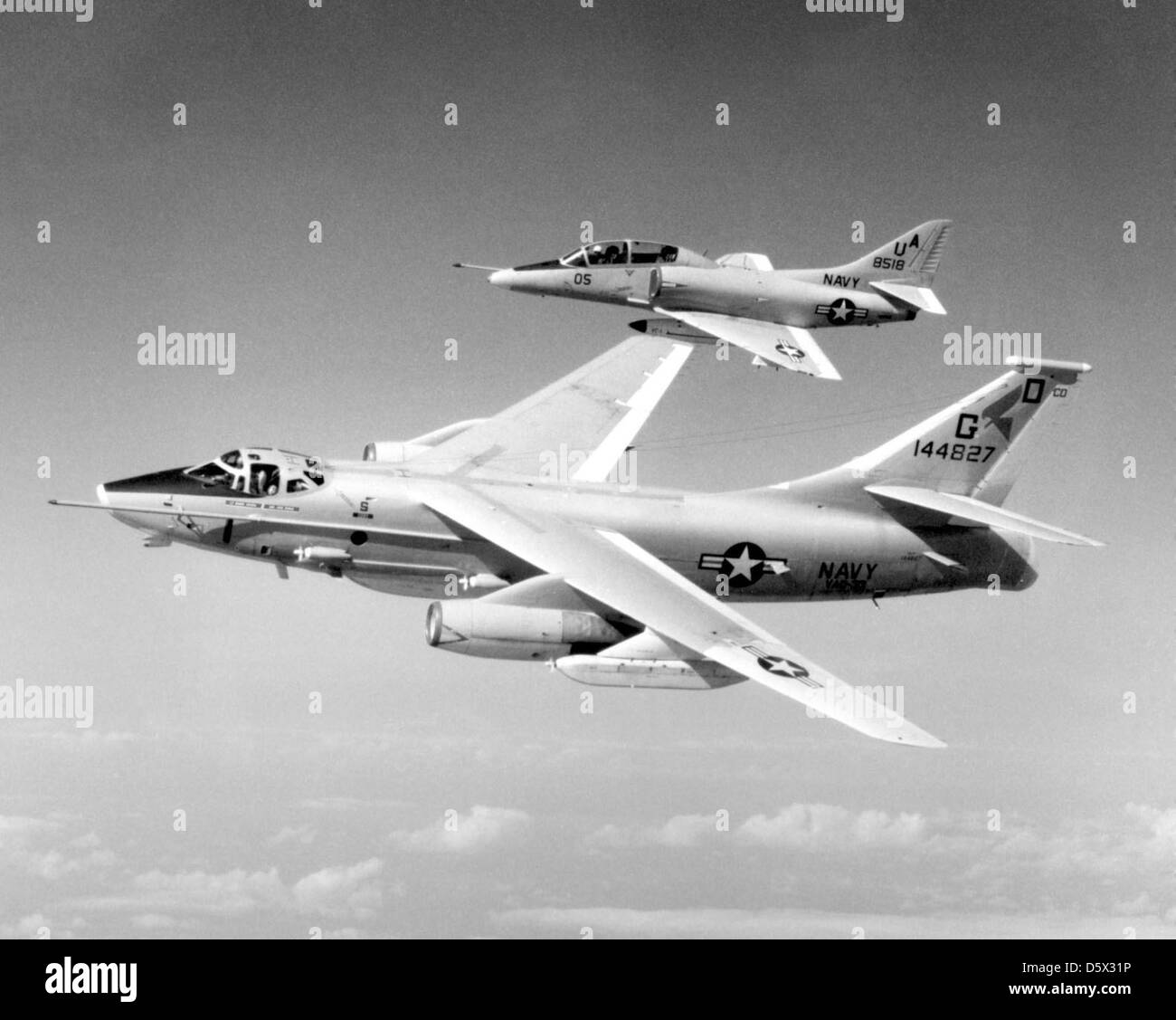 A Douglas TA-4B Skyhawk of Fleet Composite Squadron One (VC-1) flies ...