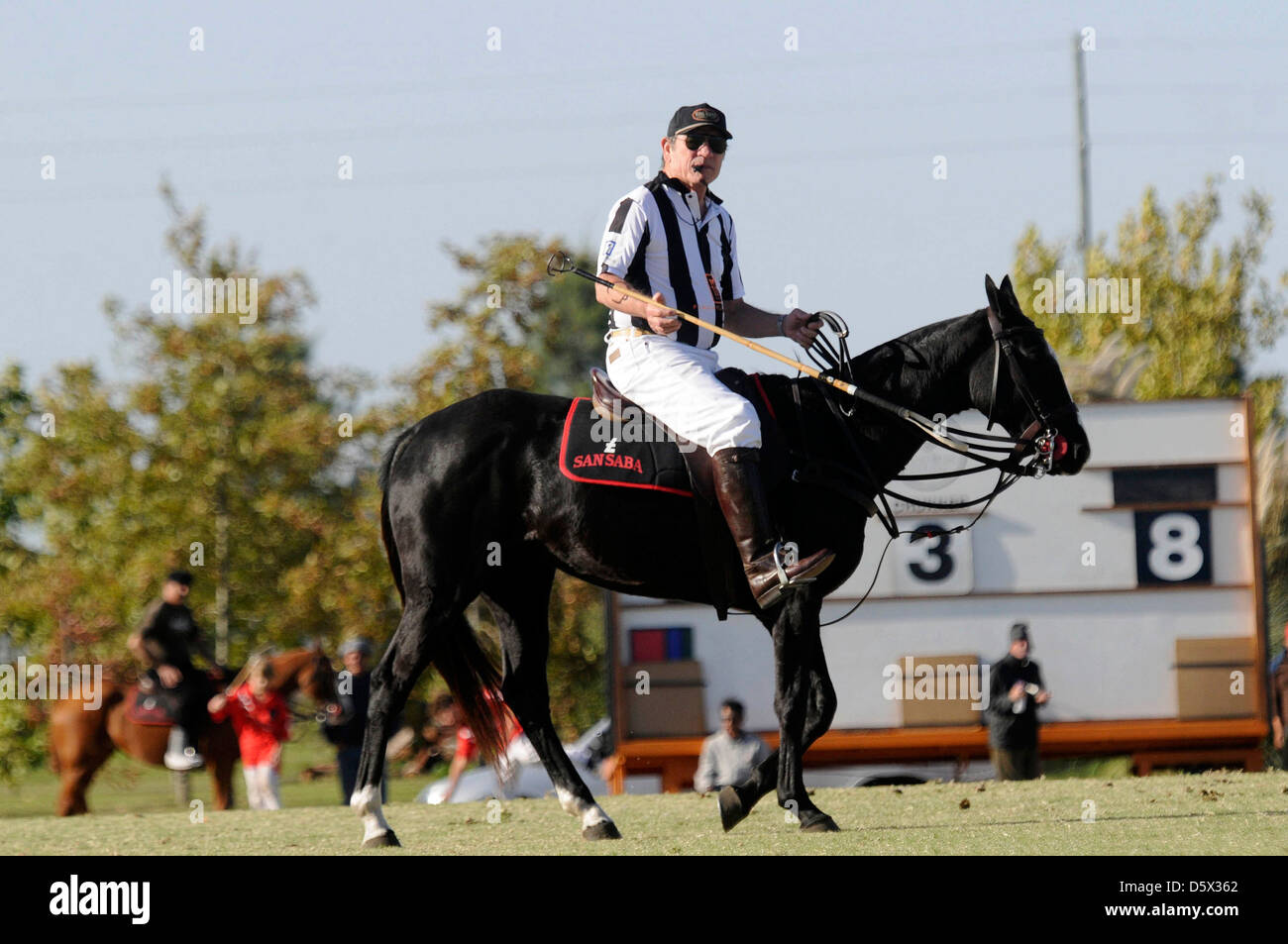 Tommy Lee Jones participates in a charity polo match as a referee, held ...
