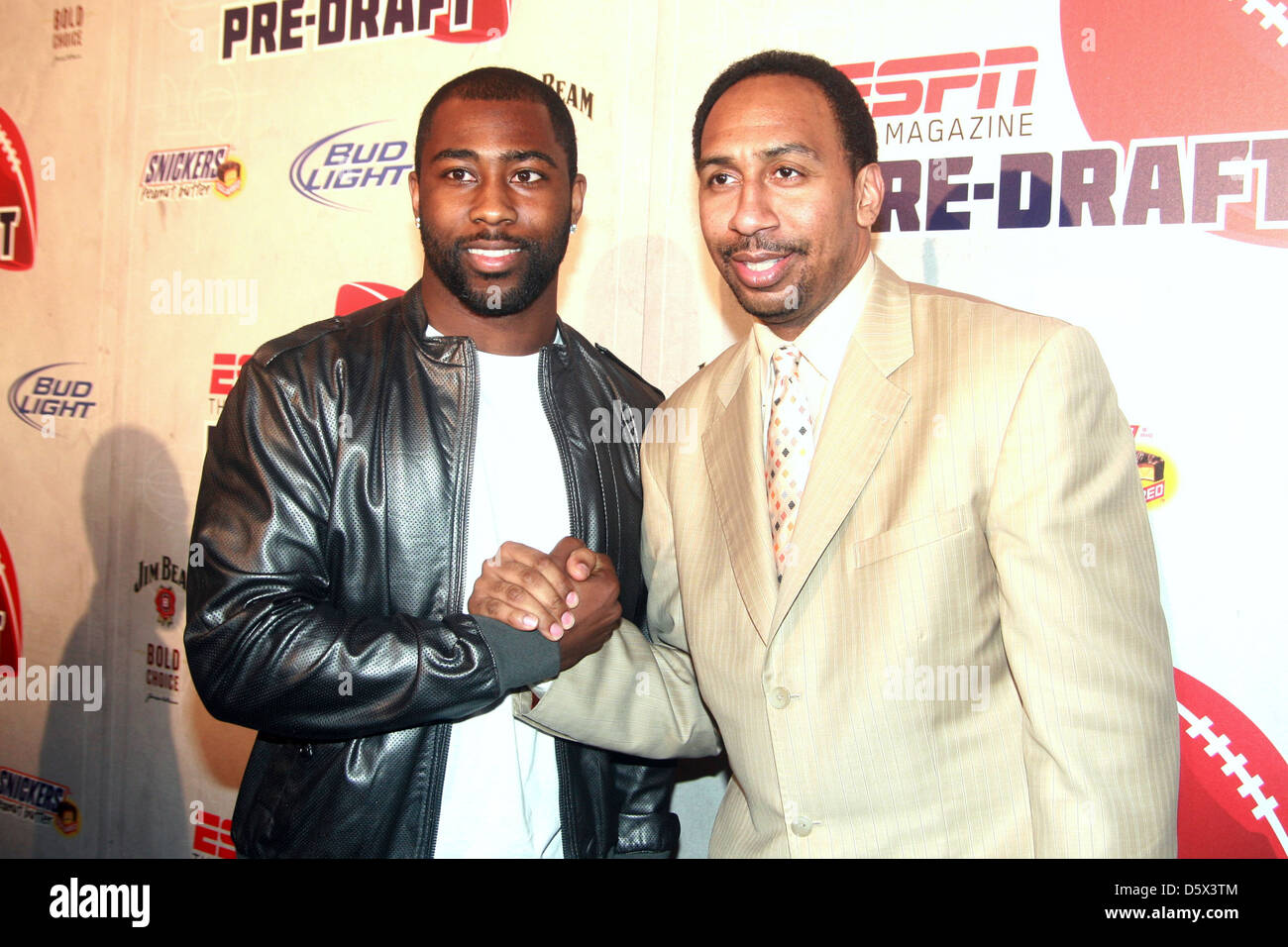 NFL Player Darrelle Revis and Sports Commentator Stephen A Smith ESPN ...