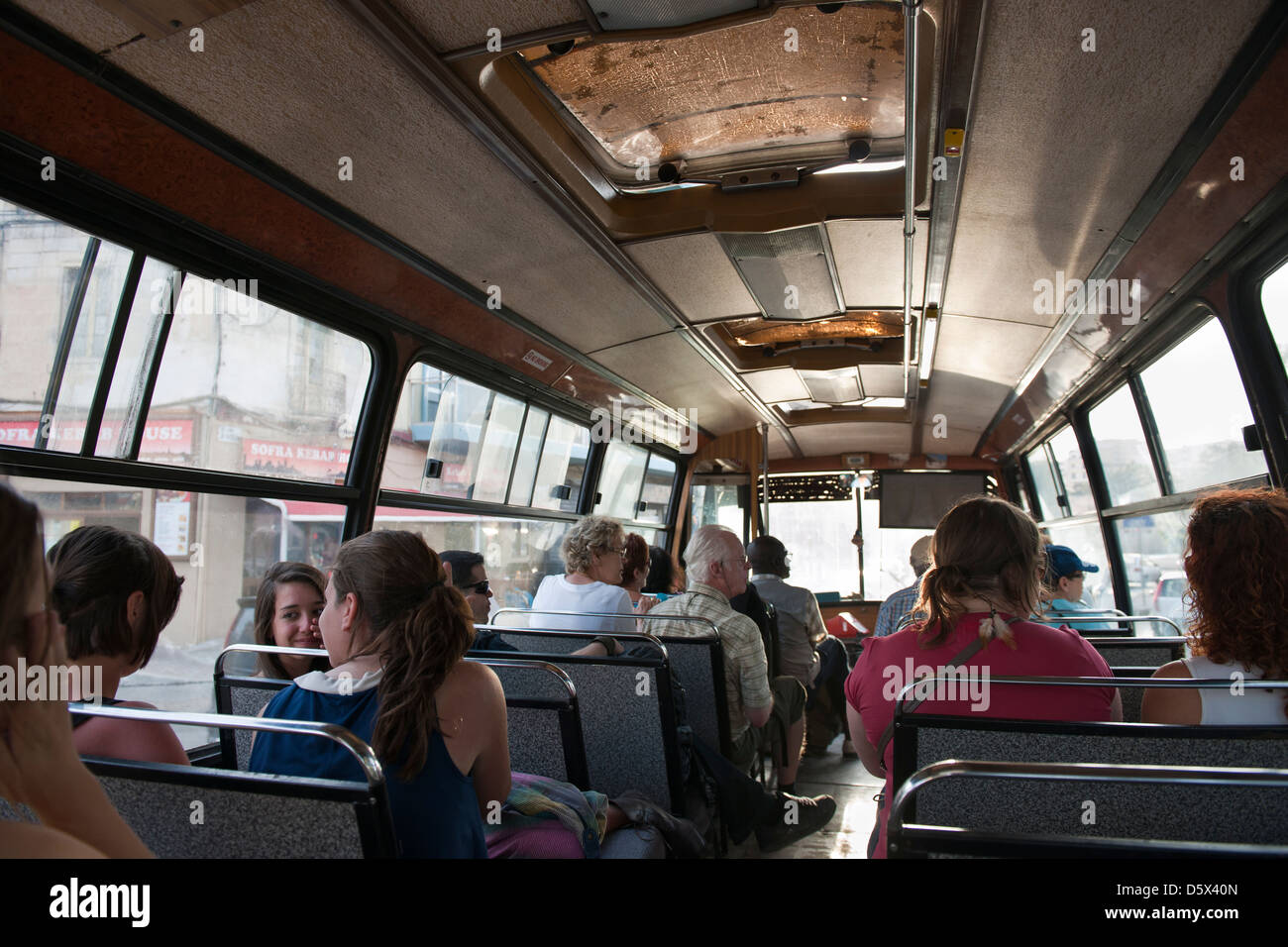 Inside a bus, Malta Stock Photo - Alamy
