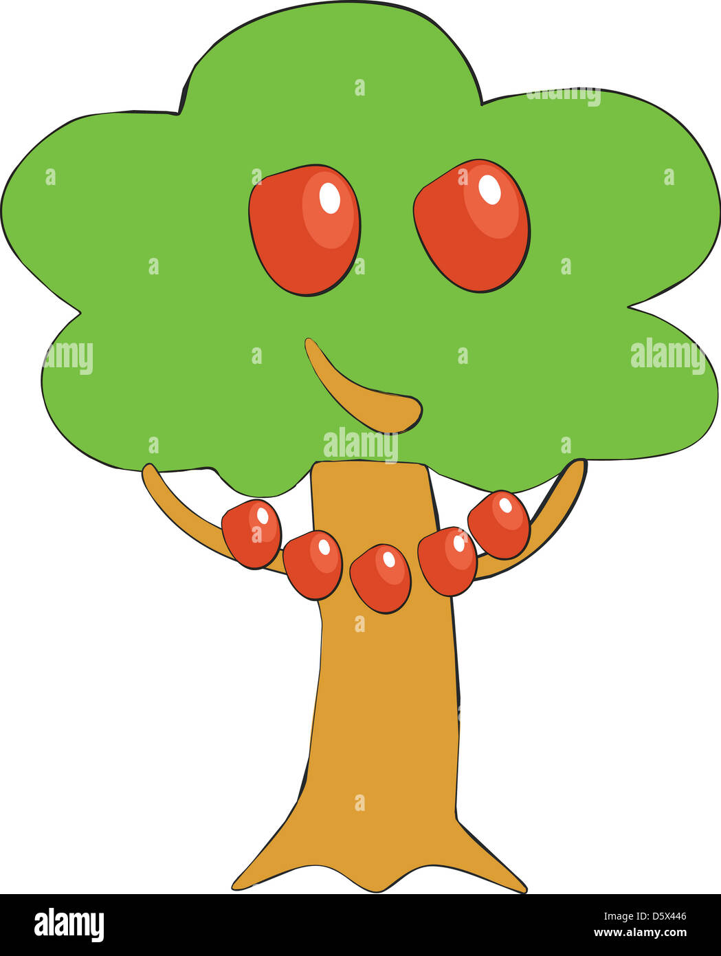 Apple tree smile color 01 Stock Photo - Alamy