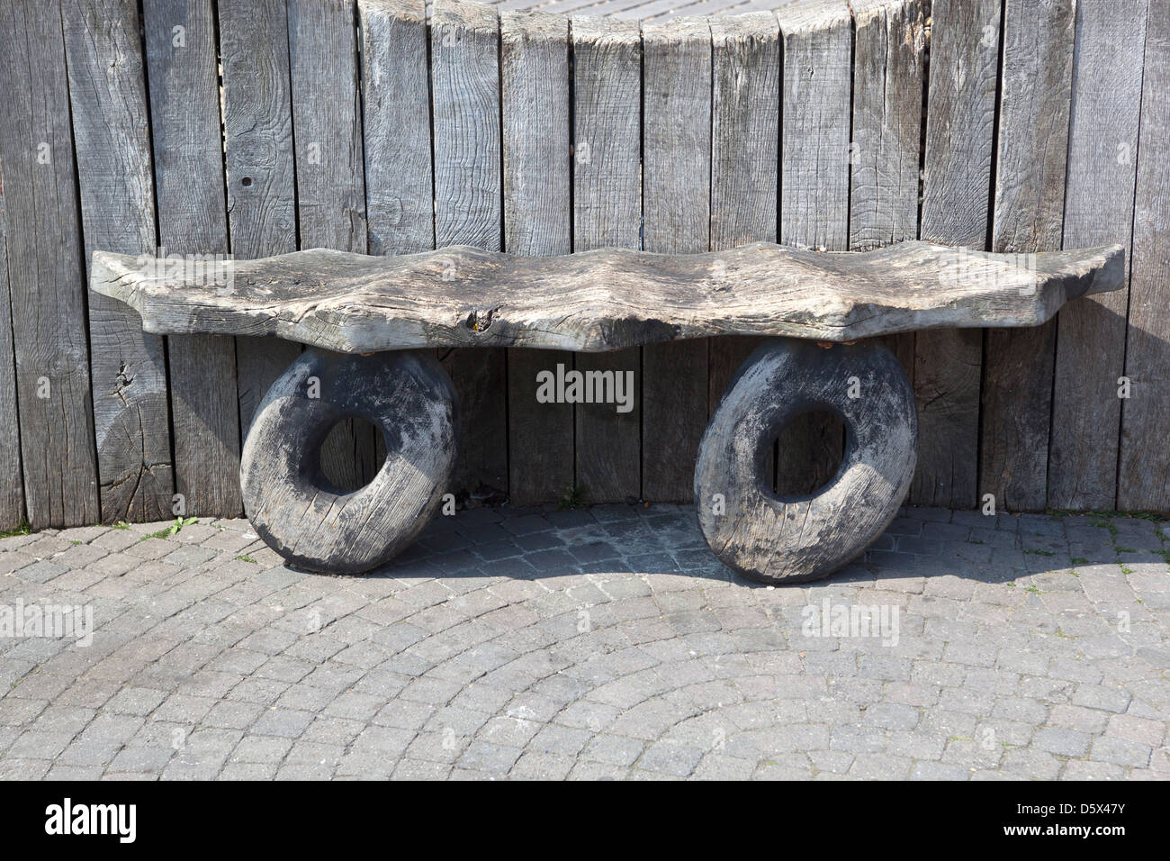 Unusual Shaped Wooden Bench Stock Photo - Alamy