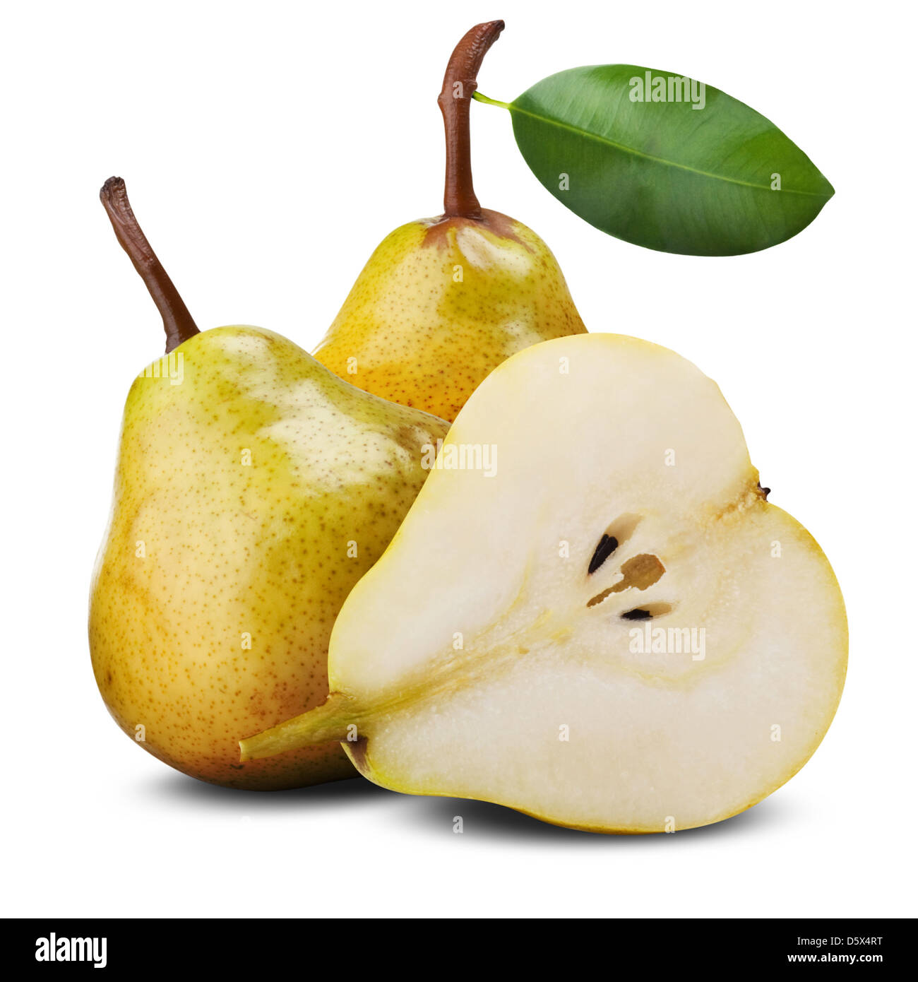 three ripe pears isolated on white background Stock Photo - Alamy
