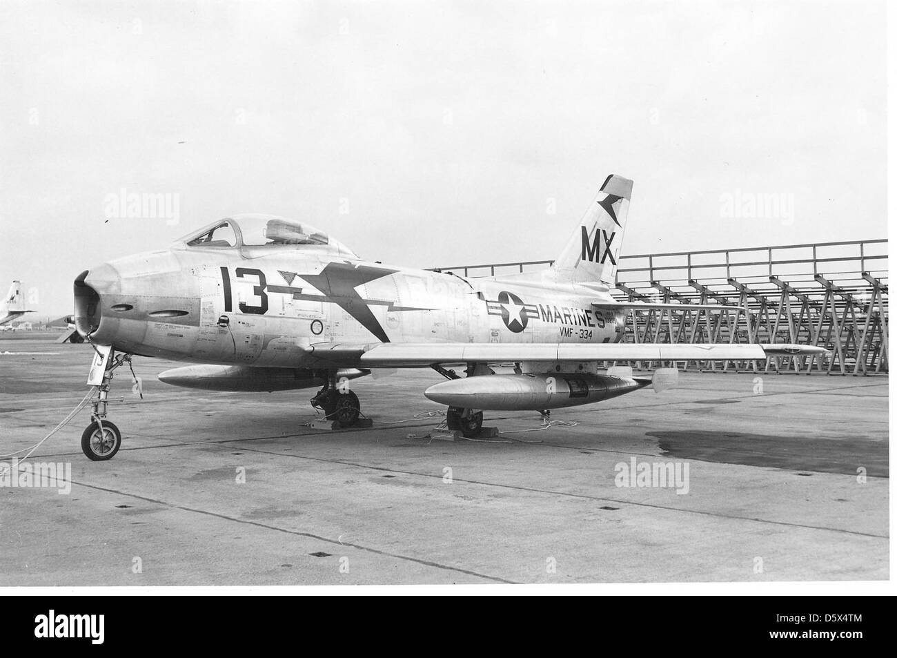 North American FJ-4 (F-1E) "Fury" of USMC VMF-334 at Bolling AFB ...