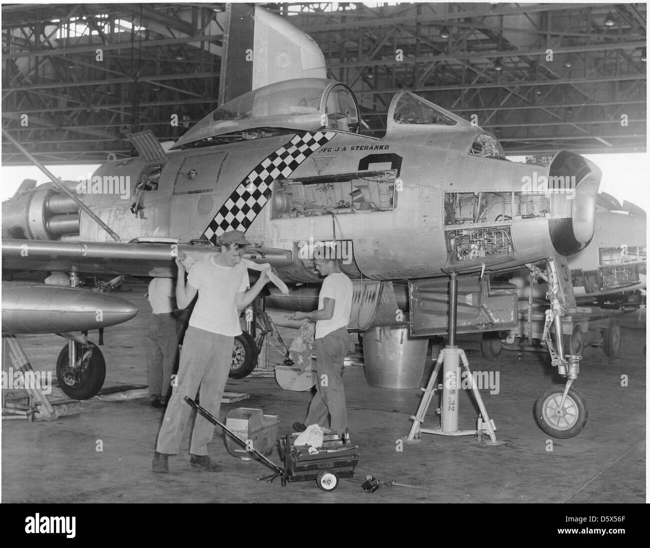 A North American FJ 'Fury' from USMC VMF-312 at NAS Norfolk, Virginia ...