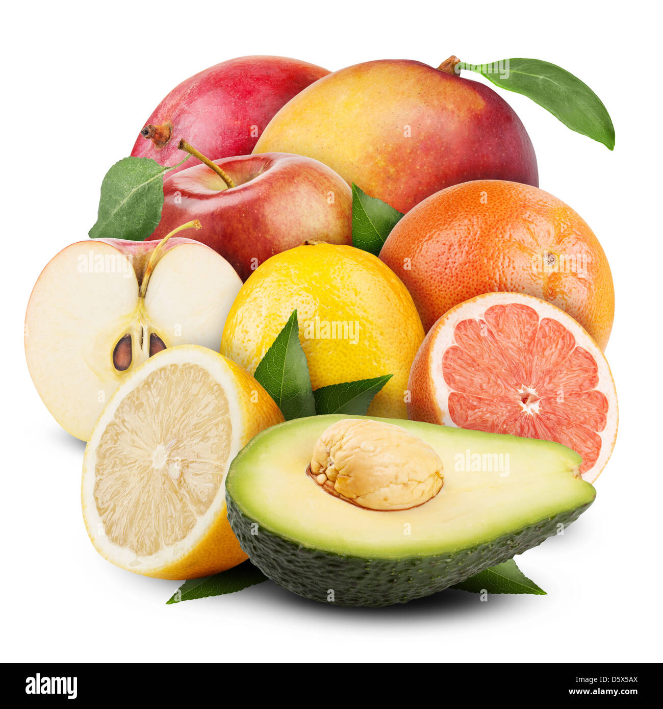 Assortment of exotic fruits isolated on white Stock Photo - Alamy