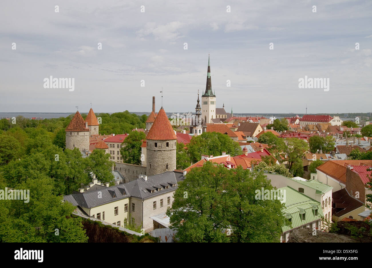 Panoramic view of the Old Town Tallinn Estonia Stock Photo - Alamy