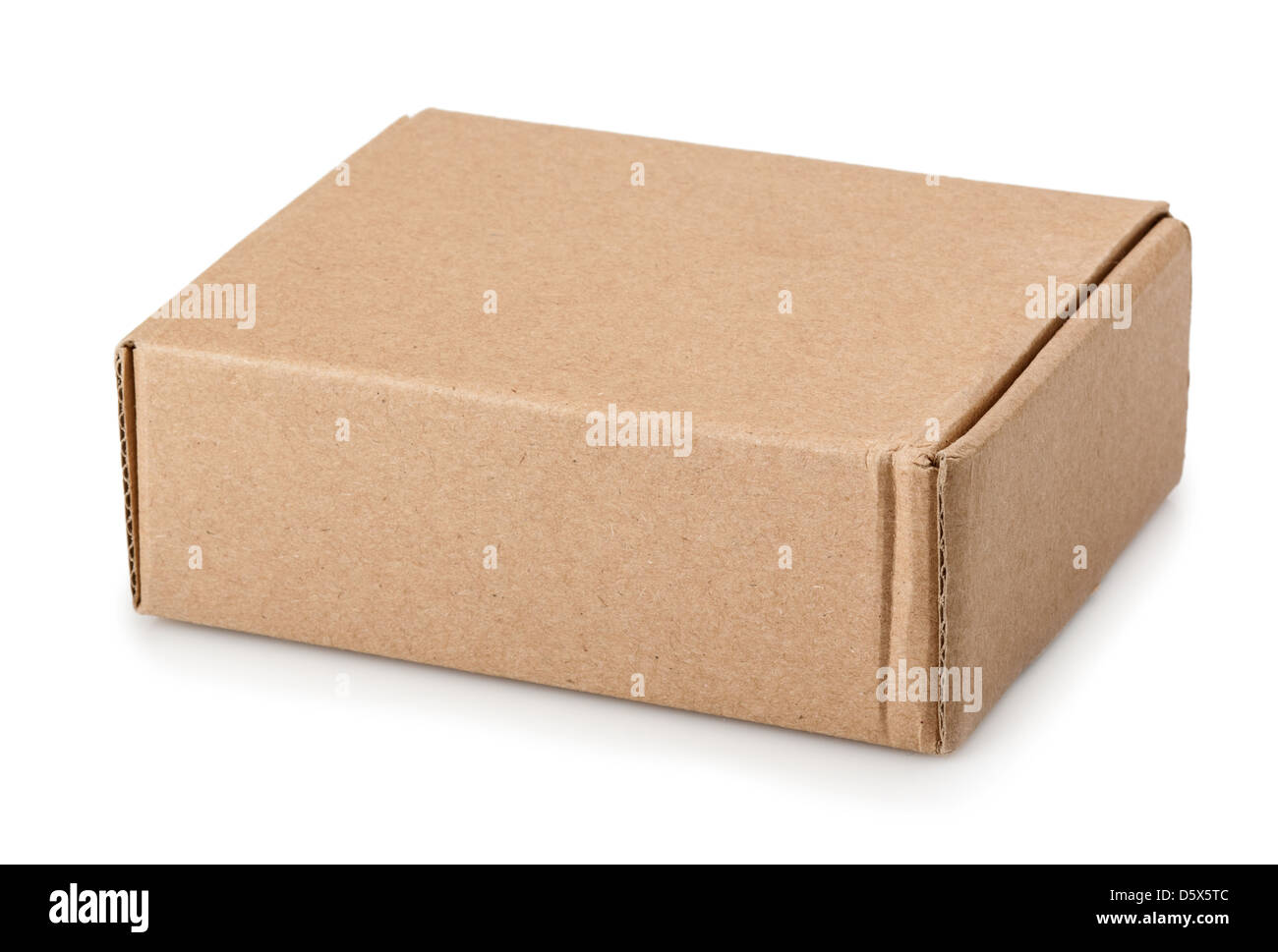 Closed paper box lying on white background Stock Photo - Alamy