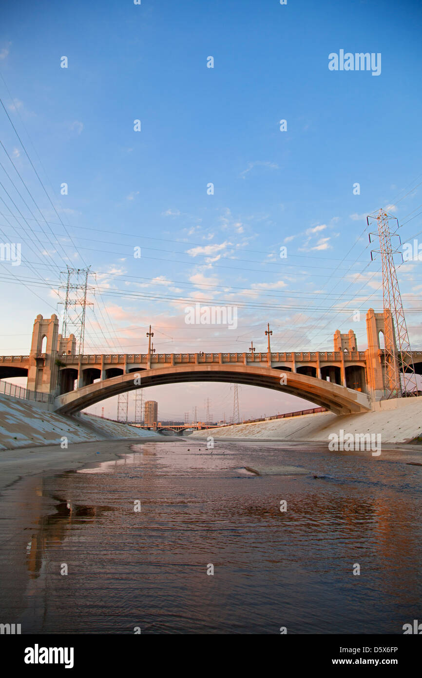 4th Street Bridge, downtown Los Angeles, California, USA Stock Photo ...