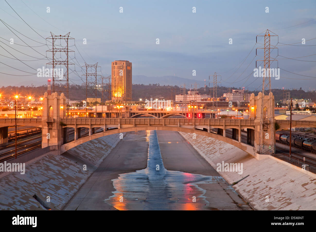 4th Street Bridge, downtown Los Angeles, California, USA Stock Photo ...