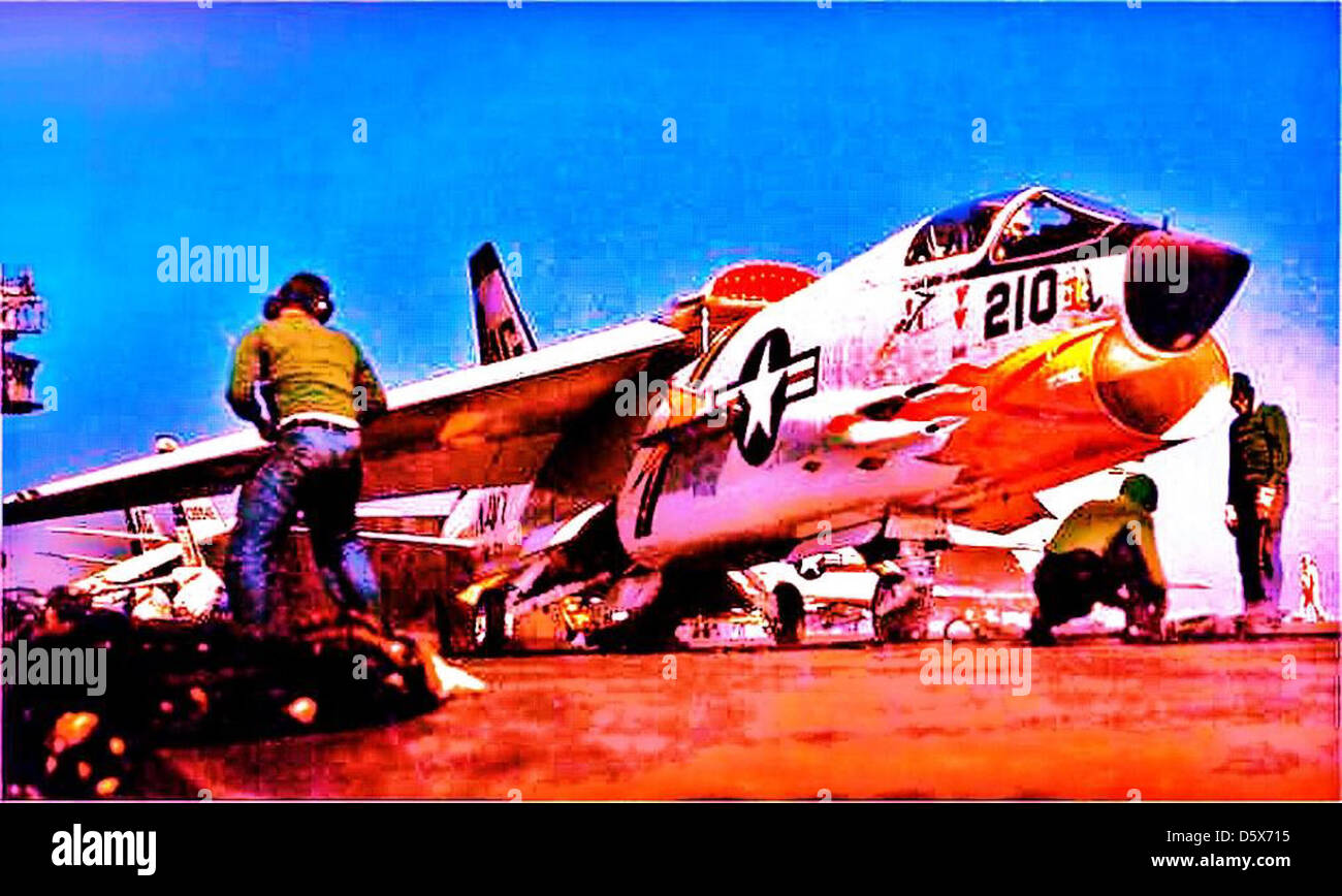 Vought F8U-2 (F-8C) "Crusader" of Fighter Squadron (VF) 84 pictured ...