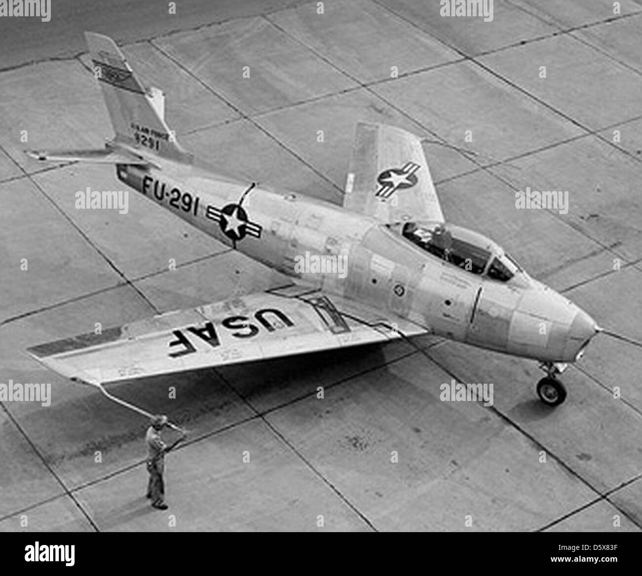 The North American F-86 Sabre, a transonic jet fighter, was a key ...