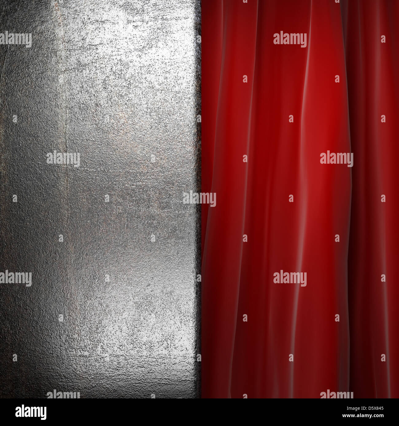 Metal on red curtain Stock Photo - Alamy