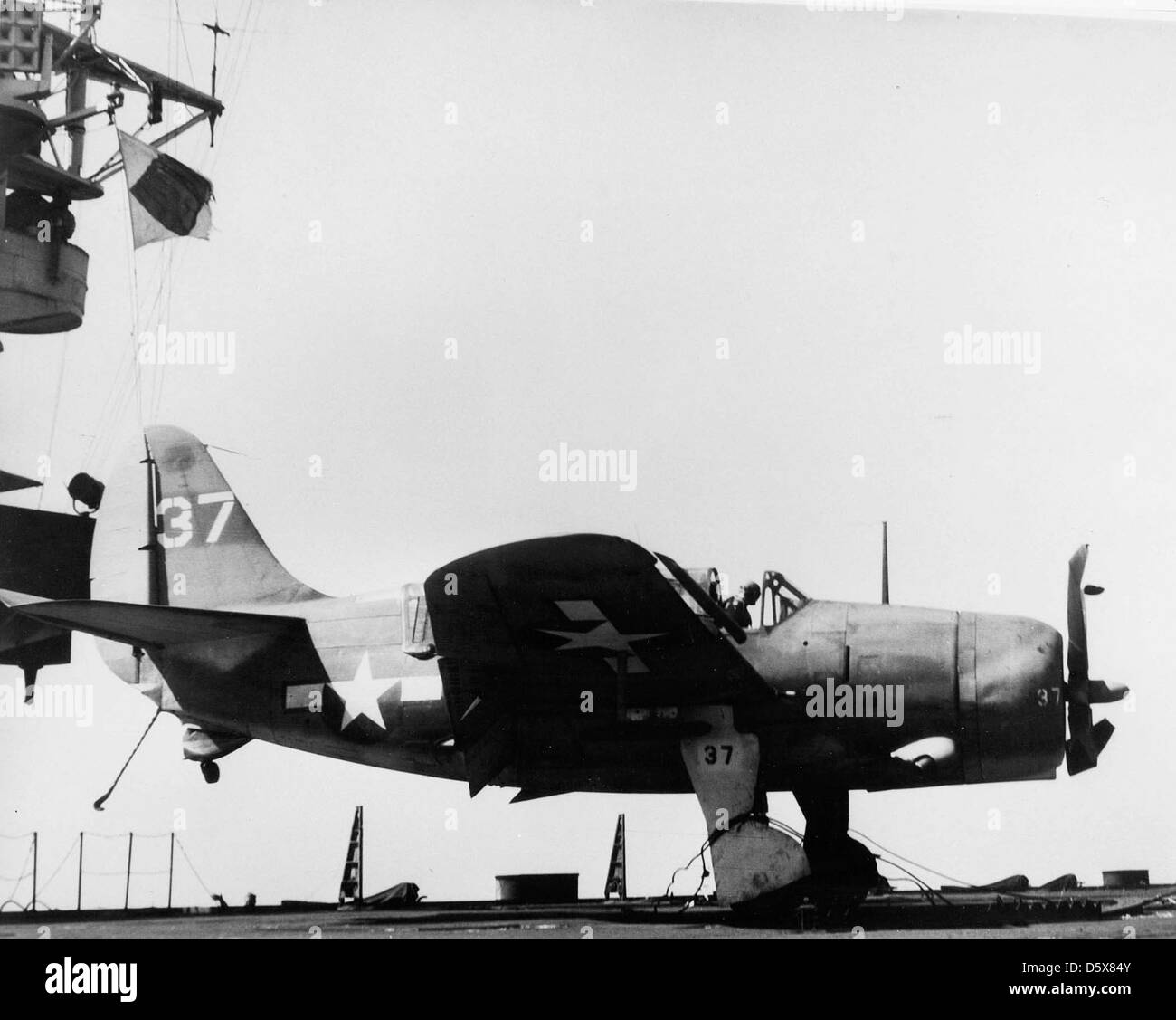 A Curtiss SB2C Helldiver of Bombing Squadron Six (VB-6) becomes ...