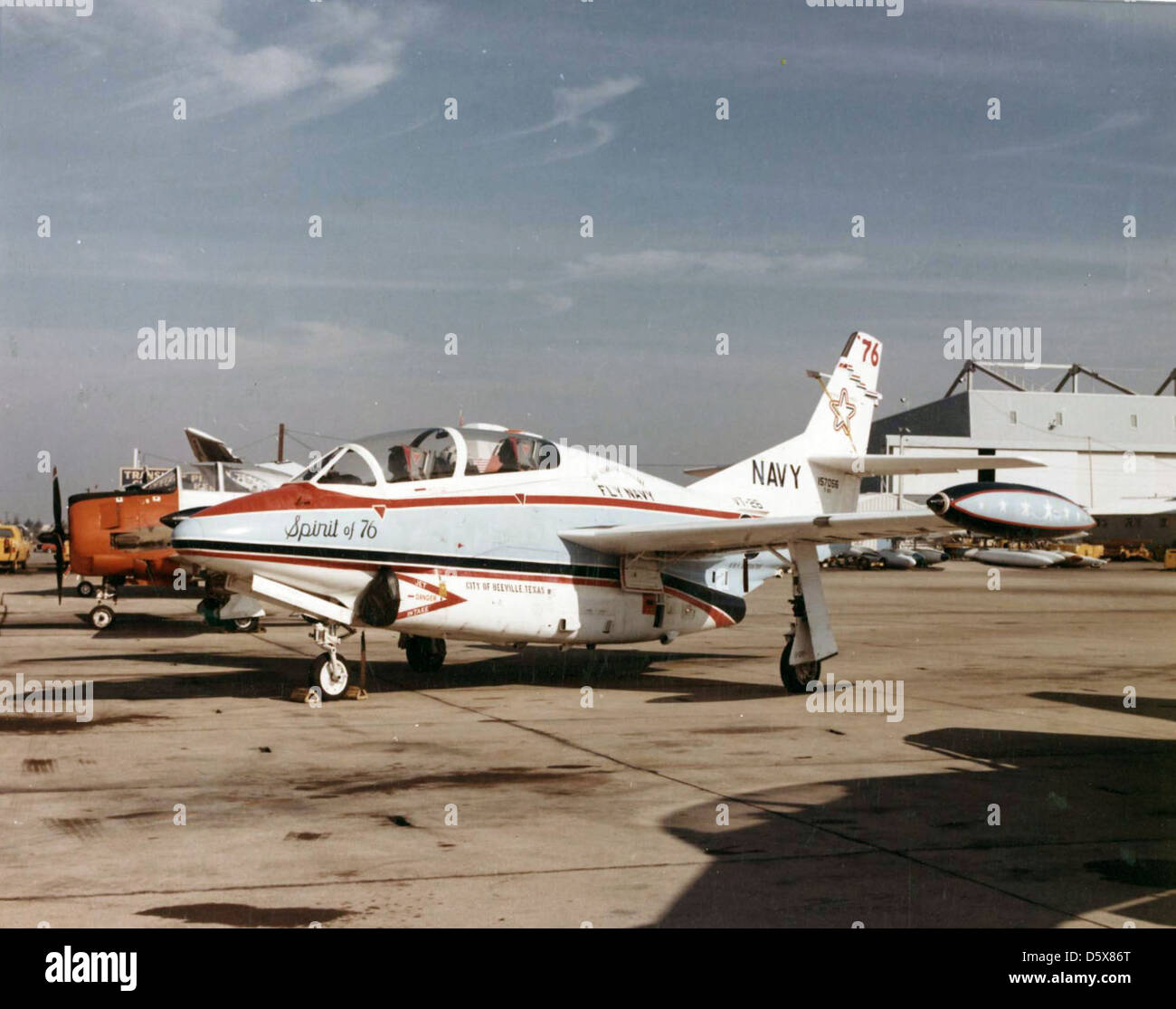 A North American T-2C "Buckeye" of Training Squadron (VT) 26, painted ...
