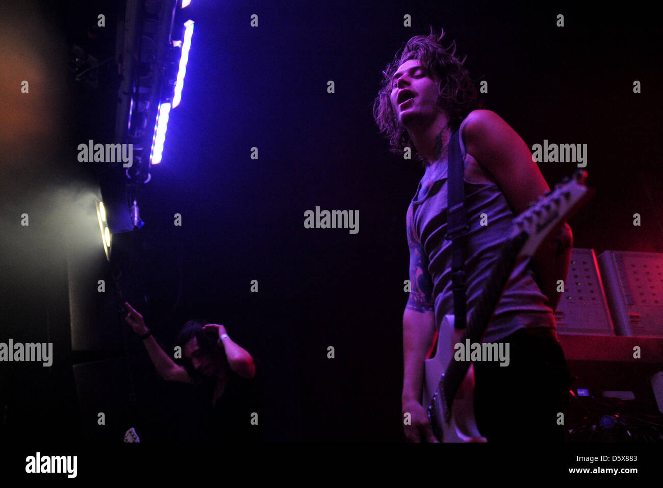 Sam Bettley and Cameron Liddell 'Asking Alexandria' performing at the ...