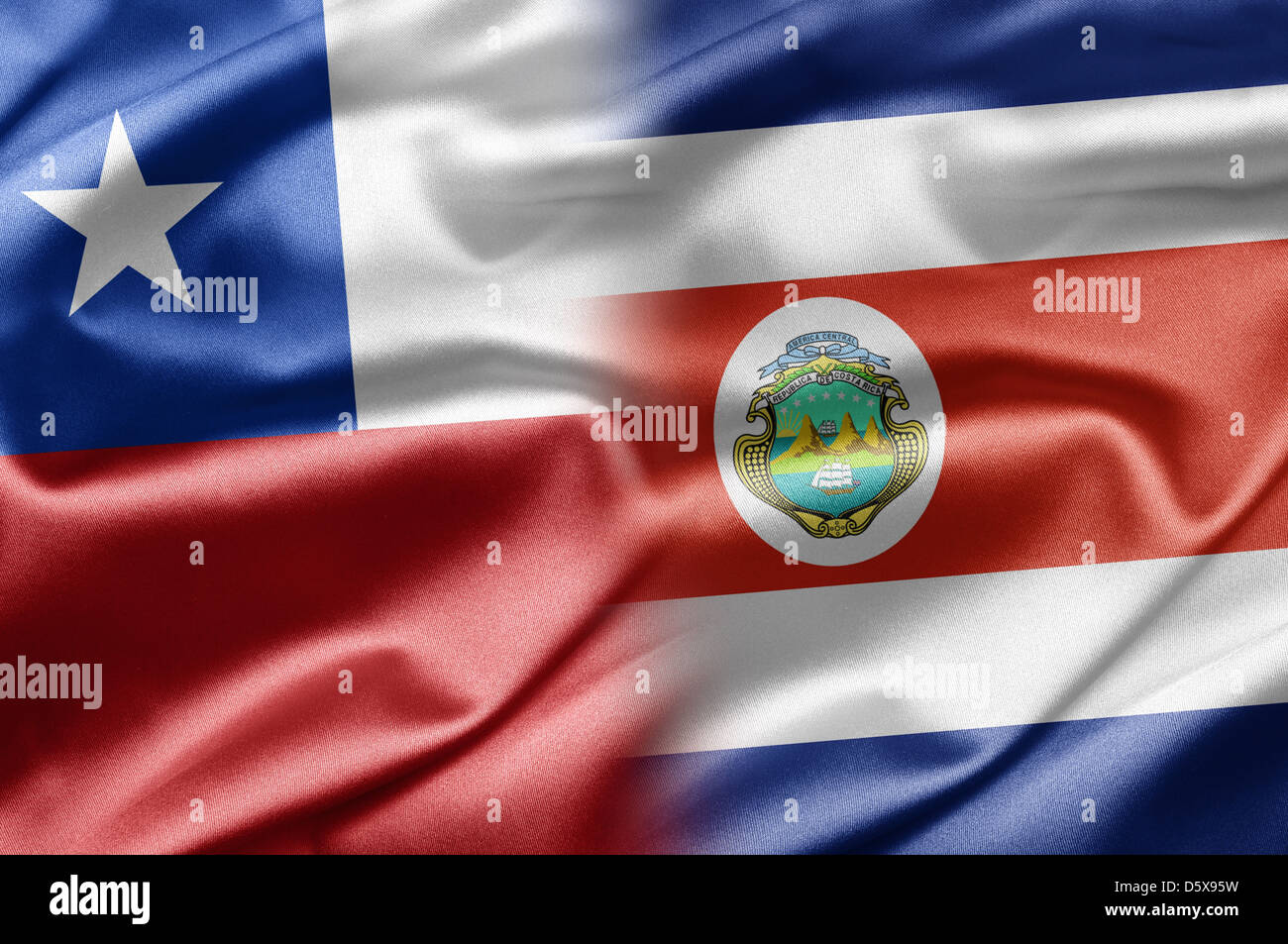 Costa rica chile flag hi-res stock photography and images - Alamy