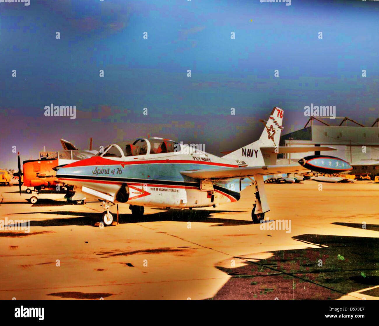 A North American T-2C "Buckeye" of Training Squadron (VT) 26, painted ...