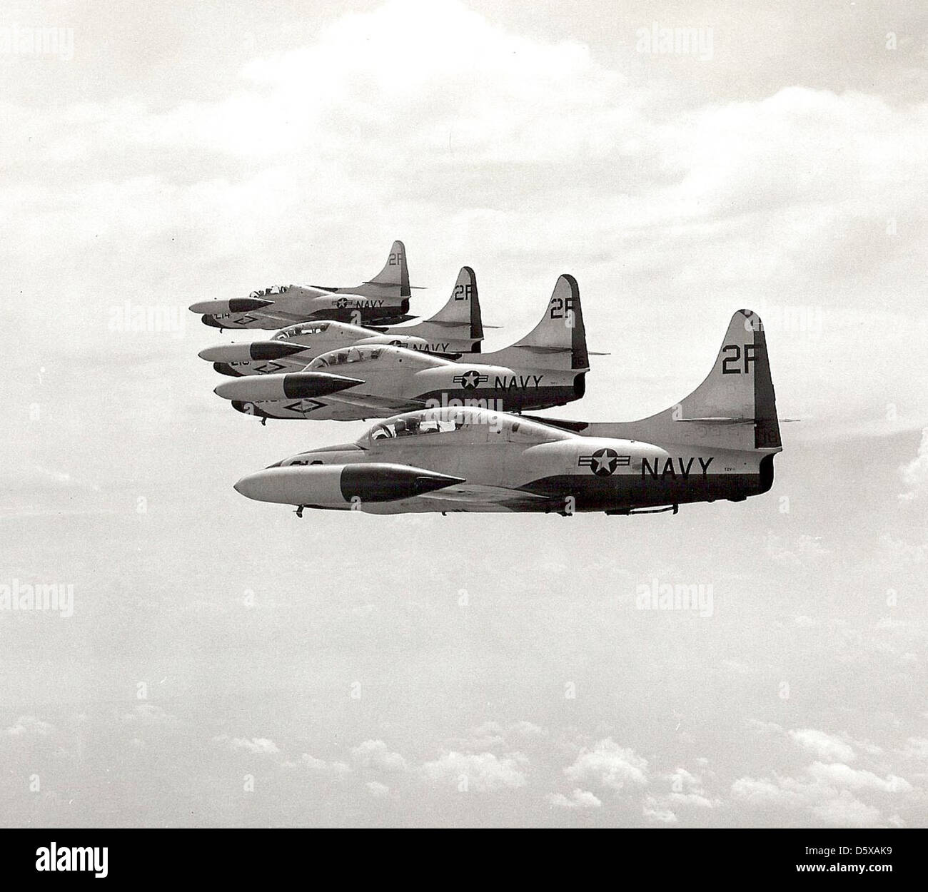 Lockheed T2V "Sea Stars" from NAS Pensacola in echelon formation flight ...