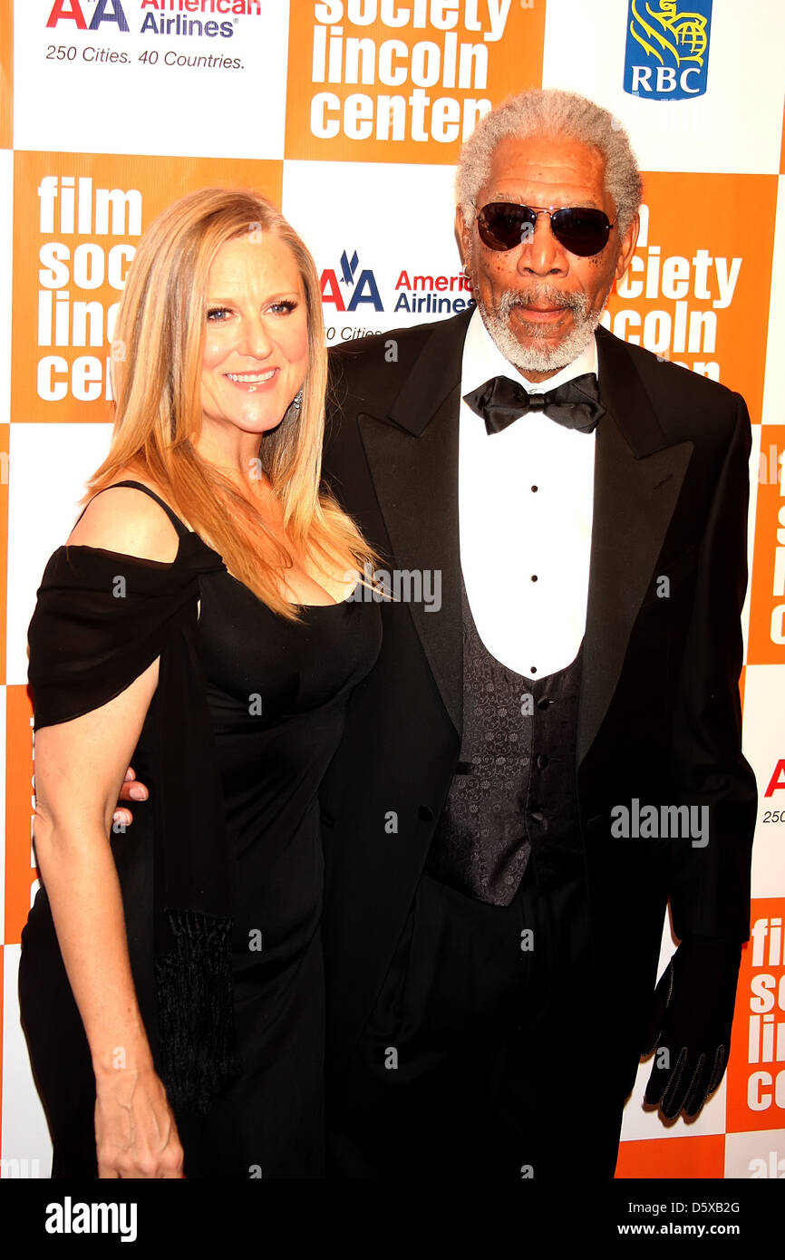 Lori McCreary and Morgan Freeman attend the Lincoln Center Film Society ...