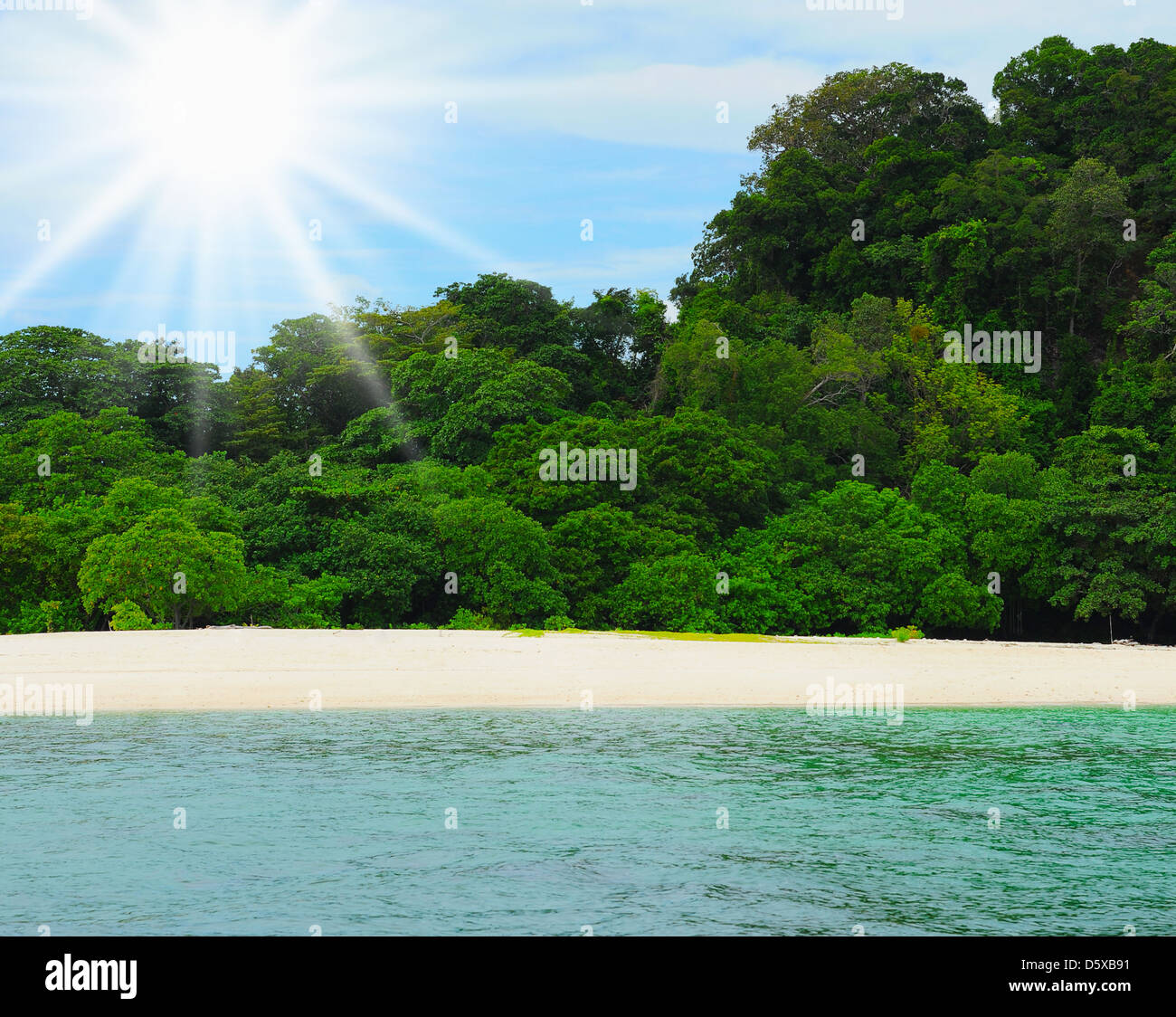 Sunny tropical beach on the island Stock Photo - Alamy