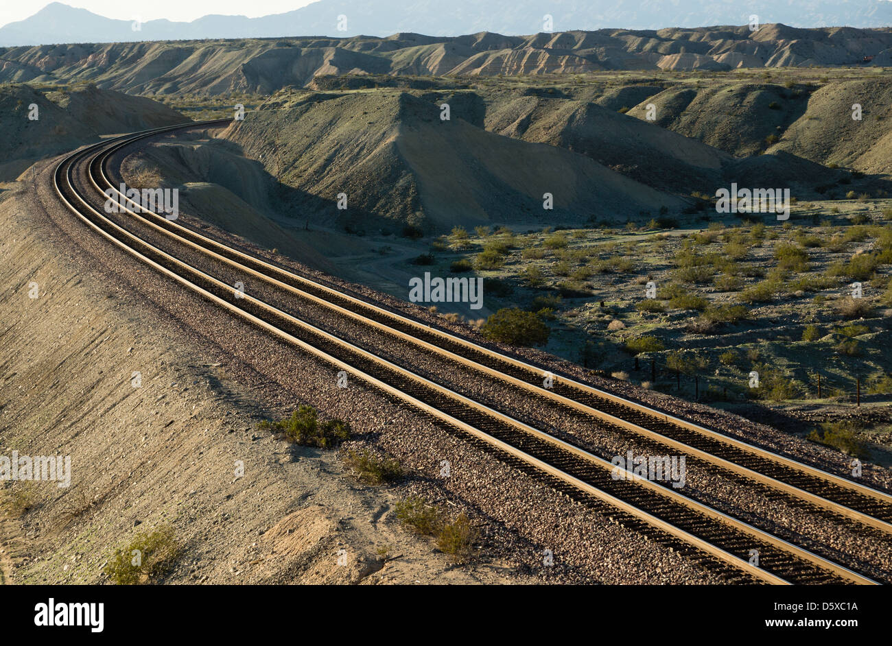 Desert Railroad Scene Stock Photo - Alamy