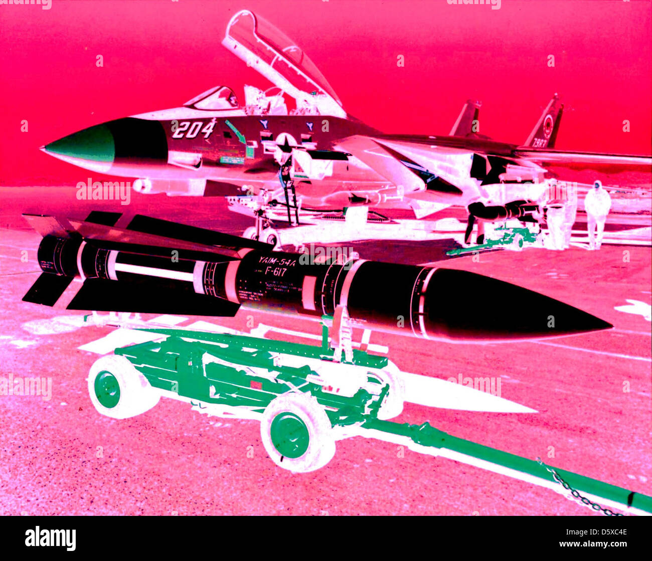 The AIM-54A Phoenix missile, shown here before being loaded onto a ...