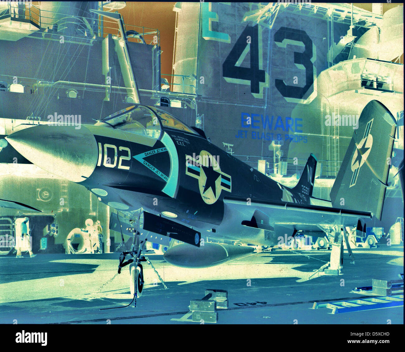 A McDonnell F3H-2 'Demon' from Fighter Squadron 151 (VF-151) is seen ...