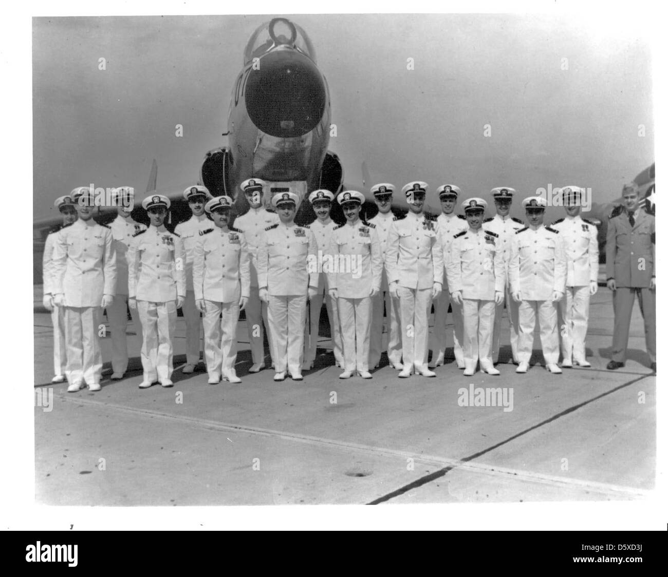Group photograph of the officers of Attack Squadron (VA) 83 in front of ...