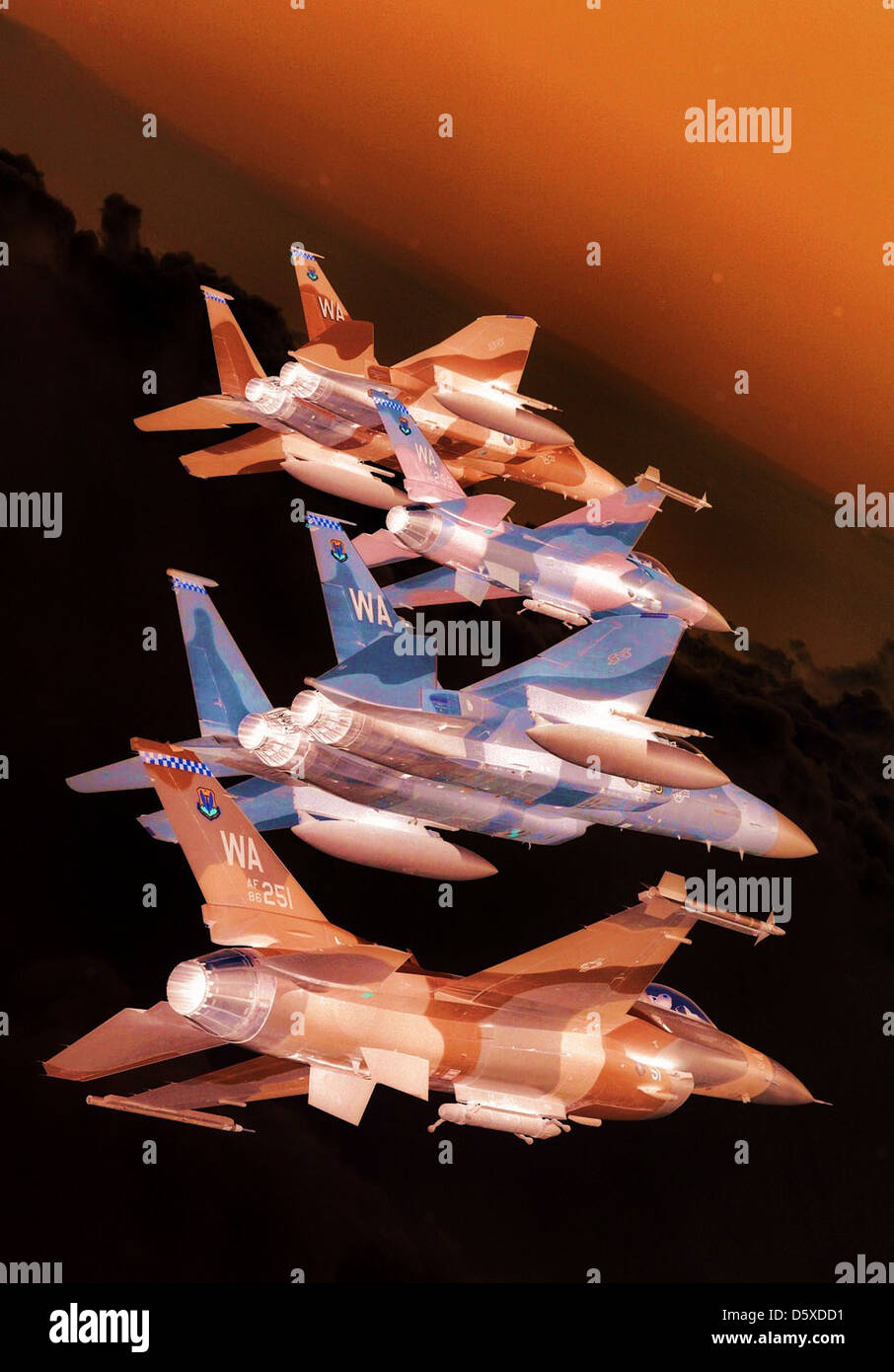 Aggressor aircraft, including McDonnell Douglas F-15 'Eagles' and General Dynamics F-16 ...