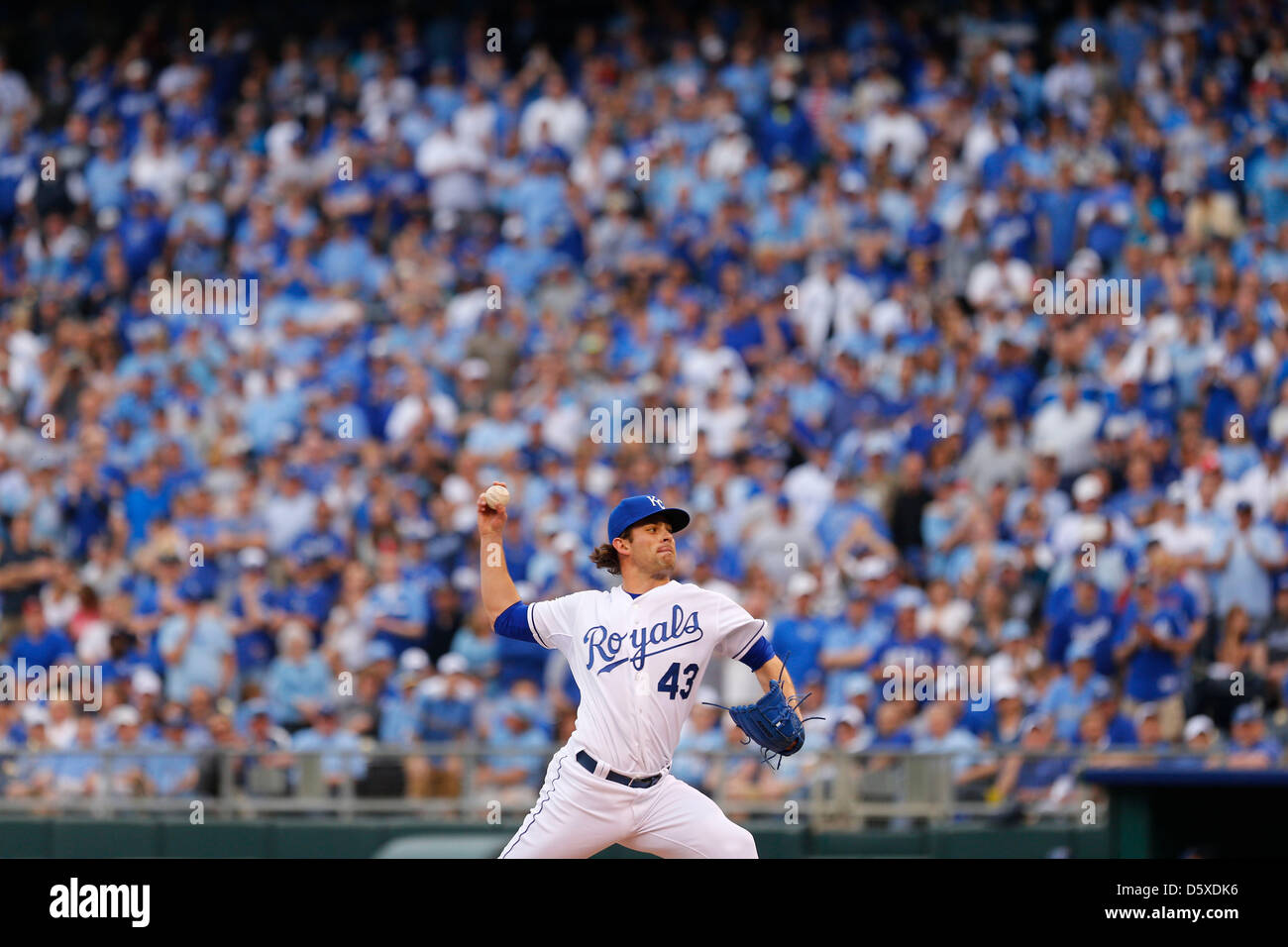 Kansas City, USA. 8th April 2013. Aaron Crow #43 of the Kansas City ...