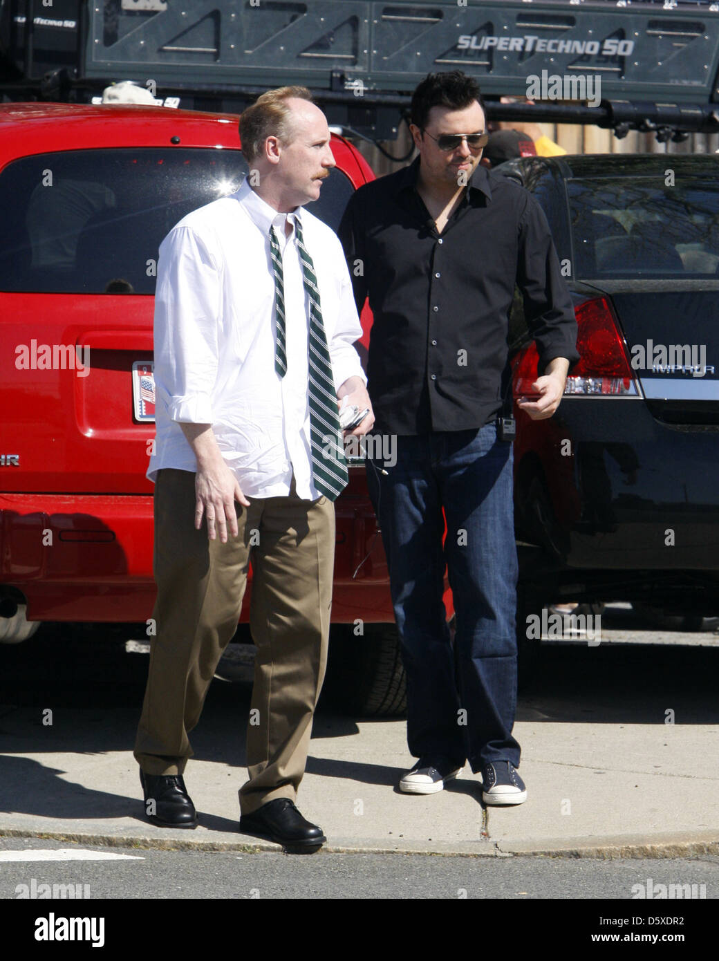 Matt Walsh and Seth MacFarlane on the film set of their new movie 'Ted ...
